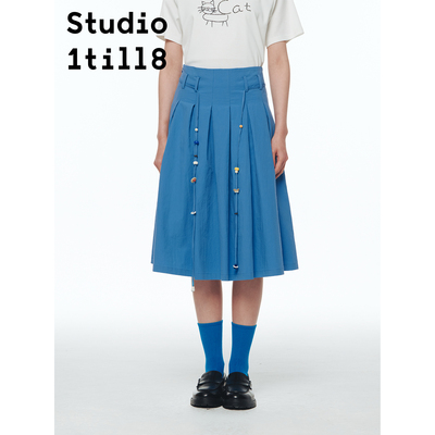Studio1till8彩珠绑带工字褶裙