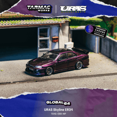 【预售定金】TW 1:64 URAS Skyline ER34 午夜紫合金 T64G-088-MP
