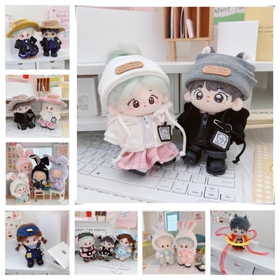10cm娃衣15cm棉花娃娃衣服连体衣帽毛绒公仔人偶玩偶换装外套裤子