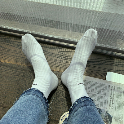 秋冬袜子中筒纯棉长袜ins百搭