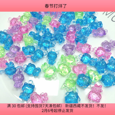 A09约2.5厘米透明塑料卡通挂件100克65个diy手工材料配件满30包邮