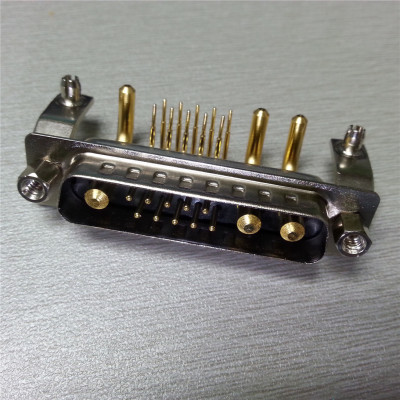 混装大电流13W3公头 D-SUB连接器弯脚10+3针插座 车针重载接插件