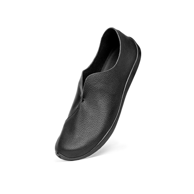 皮质版平步通勤鞋赤足鞋-老钱风头层牛皮休闲运动鞋