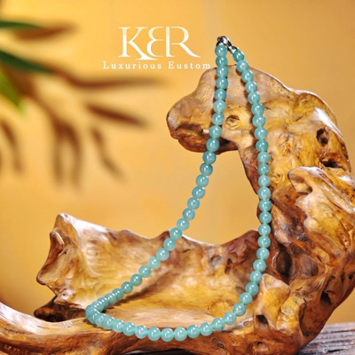 【颖有尽有】新款高级感天然A货冰种翡翠女神珠链项链KBR0119002