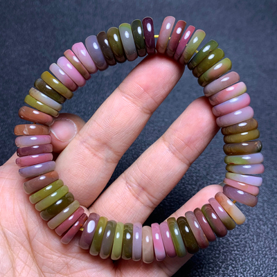 天然盐源玛瑙盘珠手链饰品情侣款