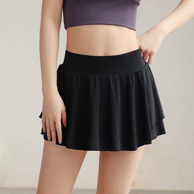 运动短裤女夏季三分裤宽松瑜伽跑步健身速干大码胖MM冰丝速干裤裙