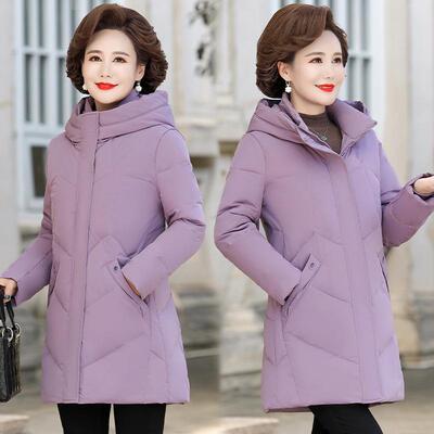 加新款妈妈羽绒服中长冬季时尚白款BJ892219鸭绒厚暖中老保年女装