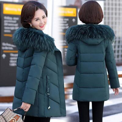 商城款品正折扣新羽绒服女995短款加厚季冬大码妈装妈同外套连帽