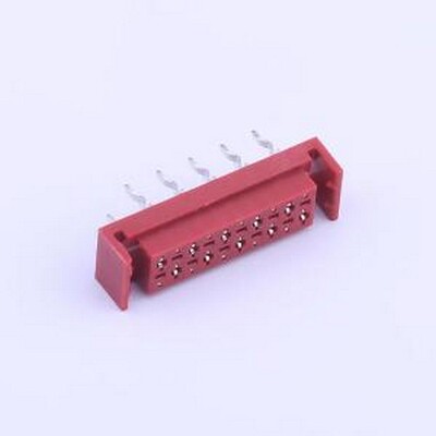 X9127WV-10B-9TSNRE 线对板针座 1x10P 间距:1.27mm 直插 大红色