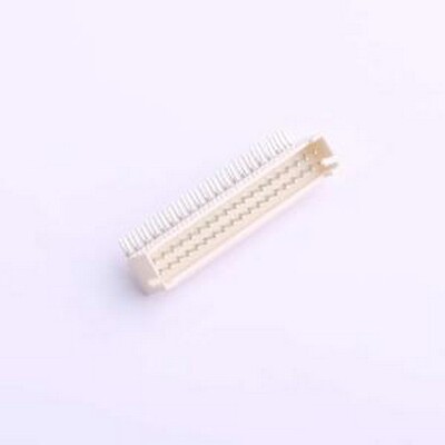 HX20028-38WAP 线对板针座 2x19P 间距:2mm 弯插 米黄 弯插,P=2mm