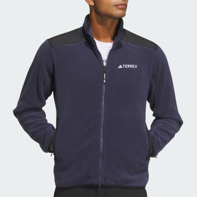 小七Adidas TERREX 男子户外拼色立领保暖抓绒夹克外套 IR8338