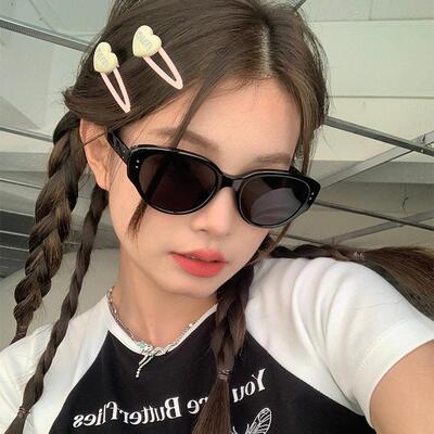 欧美复古辣妹椭圆新款墨镜女网红街拍遮阳防紫外线太阳眼镜气质潮