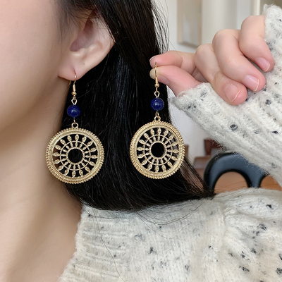 民族风海边度假耳环2025新款潮高级耳钉风气质百搭耳饰无耳洞耳夹