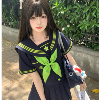 【小雨荷】原创jk制服水手服正版日系学院风夏学生中间服班服套装