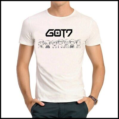 GOT 7 T-shirt 白色短袖 GOT7 T恤 韩流时尚 T恤衫 男女