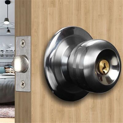 Aluminum Alloy Round Door Knobs Rotation Lock Knobset Handle