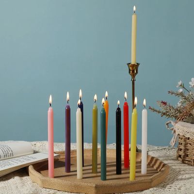 12pc/box  Unscented Assorted Colors Mini Taper Candle, Great