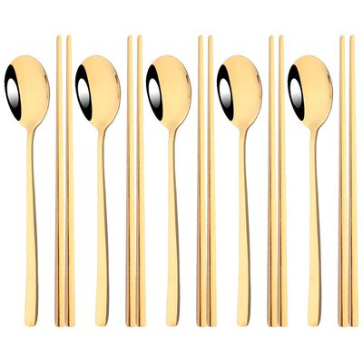 304 Stainless Steel Cutlery Set Sushi Sticks Dinner Spoons S