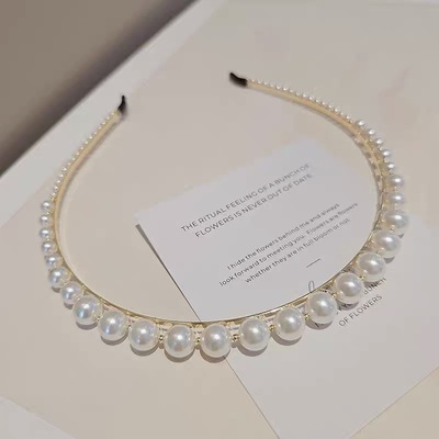 西子风温柔婉约优雅工艺珍珠发箍仙女高级感头箍发卡柔和气质发饰