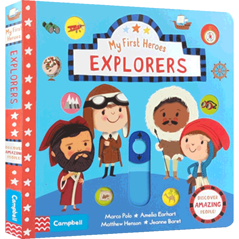英文原版 初识探险家 My First Heroes：Explorers BUSY系列 Campbell 低幼启蒙 儿童认知 科普读物 机关书 3-6岁