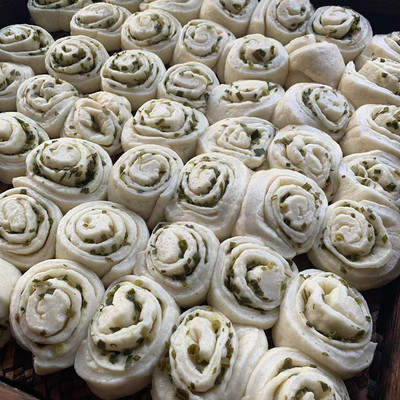 如东掘港特产碧霞小区馒头店老窖老酵馒头咸菜葱花卷4个一份