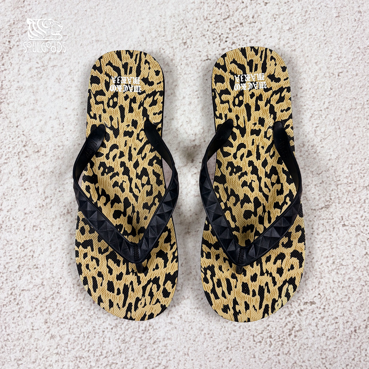 现货WACKO MARIA HAYN / LEOPARD BEACH SANDALS豹纹沙滩拖鞋26SS