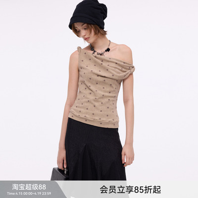 【扭结荡领】BiLLconch原创荡领纽结背心高级感修身两穿针织上衣