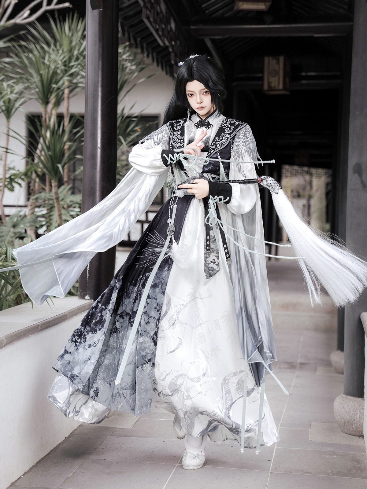 鹊羽-代号贰汉服女中国风汉元素新中式外披连衣裙套装秋cosplay