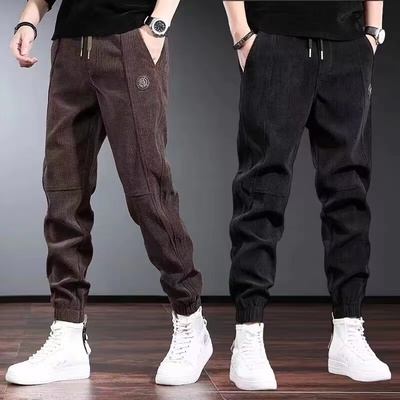 清仓捡漏运动裤男加绒大码裤子宽松休闲裤秋冬款灯芯绒卫裤