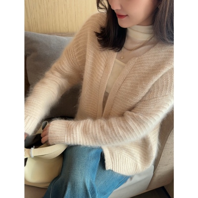 MISS RUILI定制   高级感温柔风慵懒开衫羊毛气质针织上衣F2694