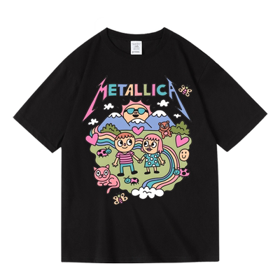 metallica摇滚印花T恤男女