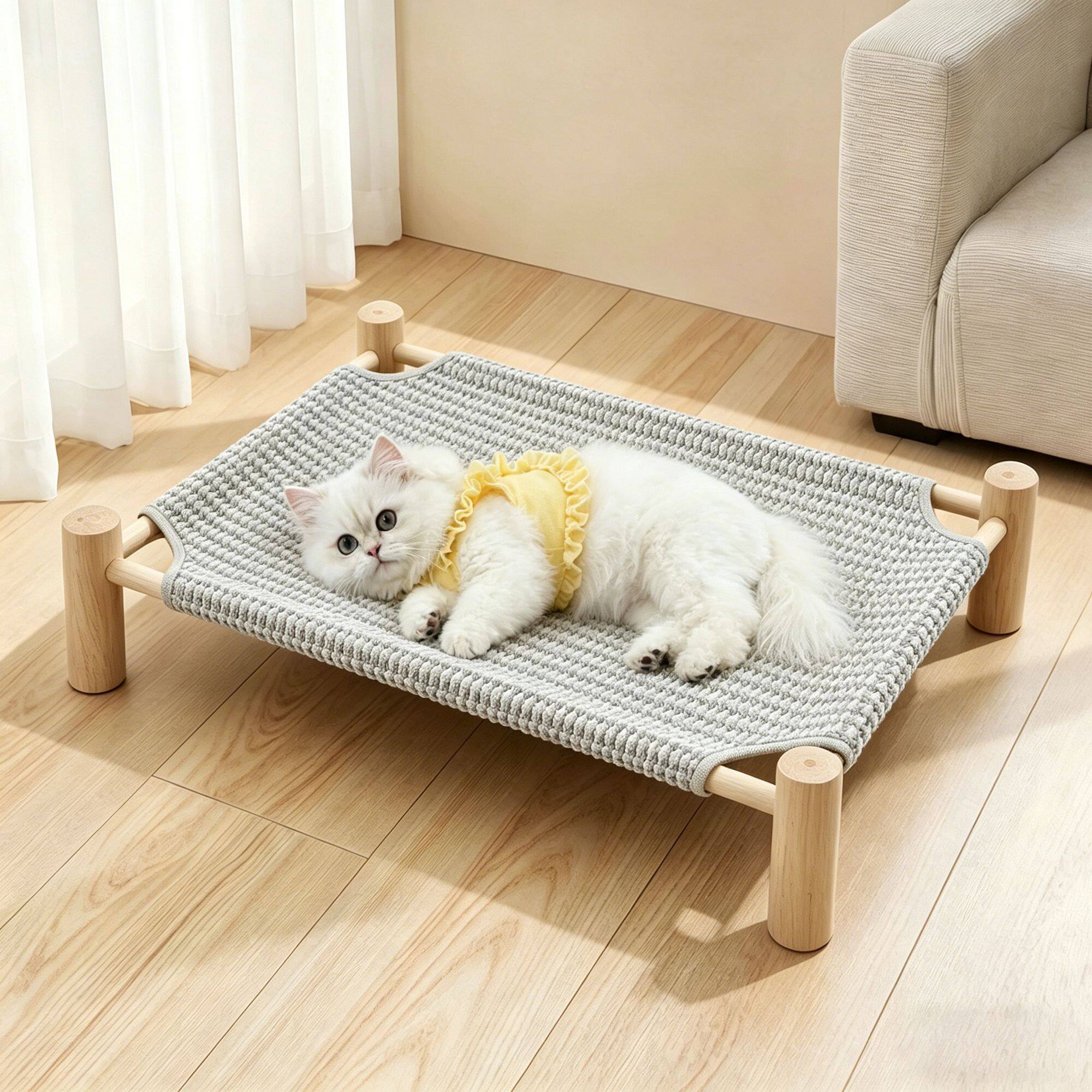 猫窝猫抓板四季通用猫床宠物睡垫夏日凉席藤编猫吊床玩具夏季夏天