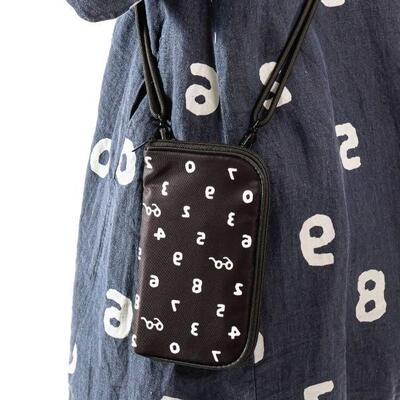 日本SOUSOU数字印花个性简约mini手拿单肩两用证件护照包收纳包