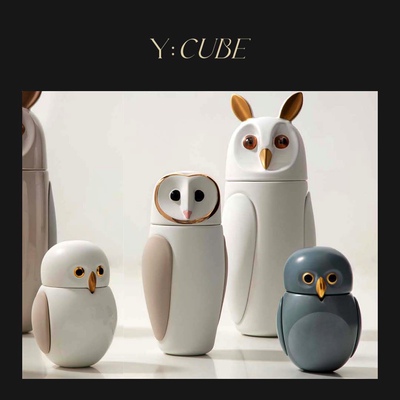Y:CUBE意大利进口Bosa The Owls卧室玄关客厅可爱猫头鹰陶瓷摆件