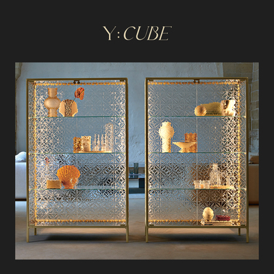 Y:CUBE意大利进口Fiam Echo简约玻璃客厅浴室展示柜收纳储物柜子