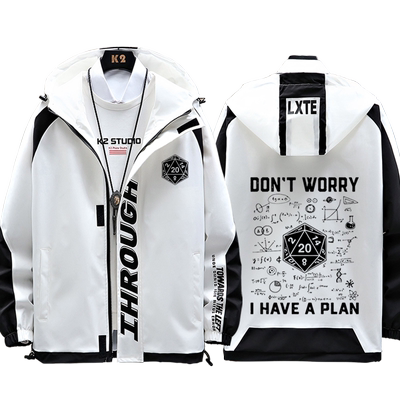 骰子D20跑团克苏鲁博德之门数学公式周边男女夹克外套春秋潮LN