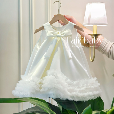 女宝宝周岁公主裙生日抓周礼服小女孩花童婚纱蓬蓬夏款高端连衣裙
