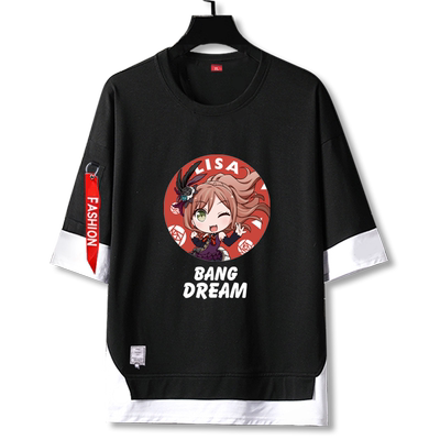 bangdream邦五分袖短袖假两件