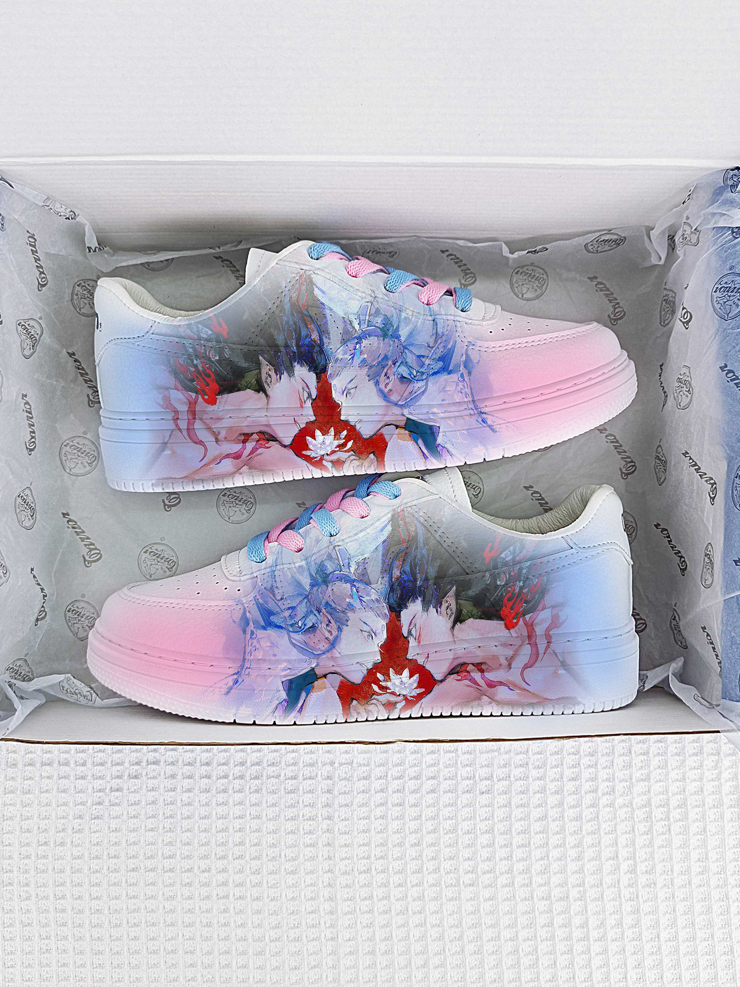 Pull Back Nezha Ao Bing Erchuang Low-Top Air Force One Couple Chinese ...