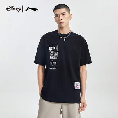 中国李宁KeithHaring联名短袖2022夏款情侣款运动休闲t恤AHSR501