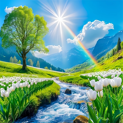 自然风光贴画客厅卧室浴室出租房墙面装饰山水风景海报贴纸防水