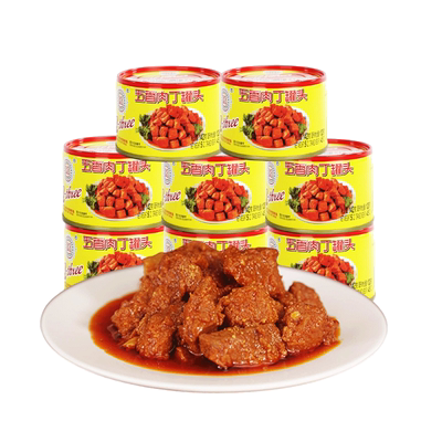 Q3 五香肉丁142g*8罐组合 全国多省式肉丁车仔面可搭配