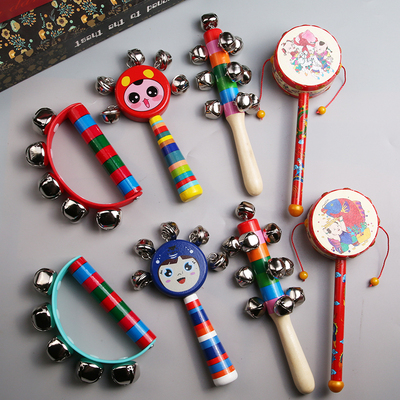 塔塔高新款木质手儿童摇铃拨浪鼓