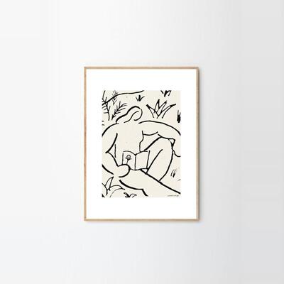 北欧poster club简约手绘风抽象海报客厅卧室组合装饰画画芯定制
