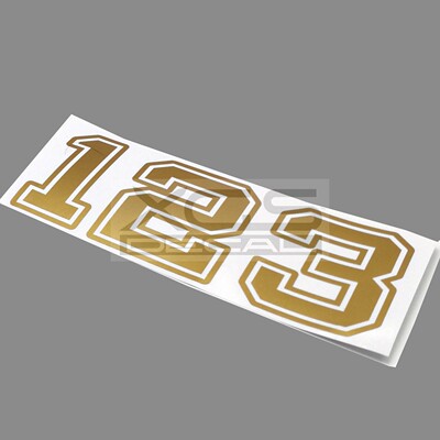 XGS DECAL新品汽摩托电动车身贴磨砂金色比赛号码数字镂空0-9贴花