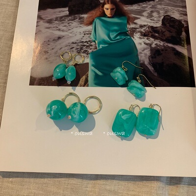 ouswa原创小众ins树脂耳钩耳环