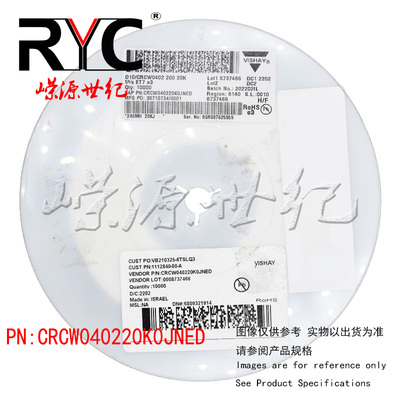 CRCW040220K0JNED VISHAY 厚膜电阻器 SMD 1/16watt 20Kohms 5%
