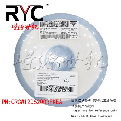 CRCW1206200RFKEA VISHAY威世 厚膜电阻器SMD 1/4watt 200ohms 1%