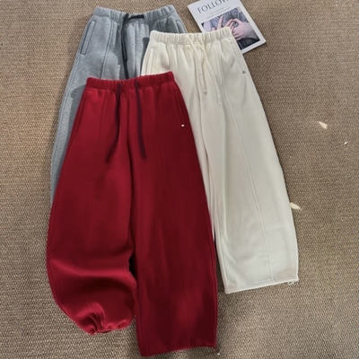 韩系冬季加绒加厚休闲显瘦卫裤
