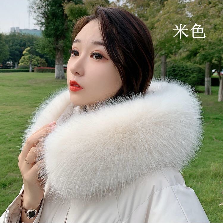 毛领单卖仿真狐狸毛貉子毛领子羽绒派克汉服帽条假领大衣通用女冬